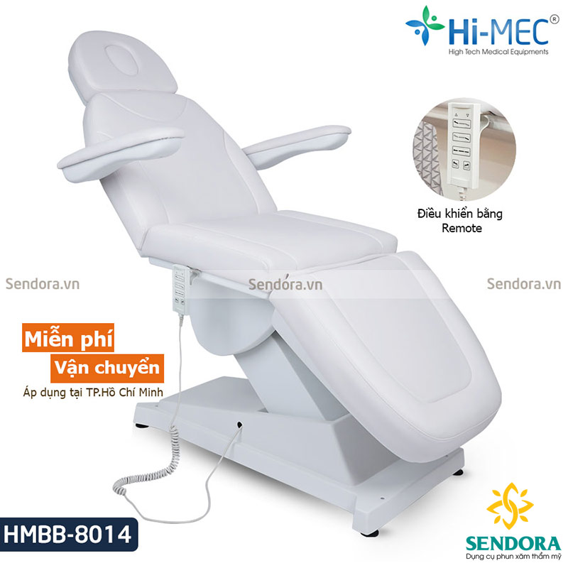 Ghế phun xăm chỉnh điện 3 động cơ HMBB-8030 (Đen) - Giường điện thẩm mỹ ...